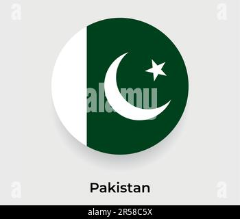 Pakistan flag bubble circle round shape icon colorful vector ...