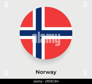 Norway flag bubble circle round shape icon colorful vector illustration ...