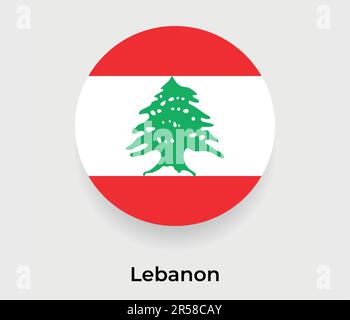 Lebanon flag bubble circle round shape icon colorful vector ...