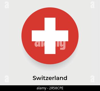 Switzerland flag bubble circle round shape icon colorful vector ...