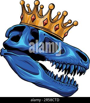 vector illustration of T Rex Head with crown Stock Vector Image & Art ...