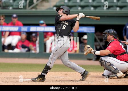 Shortstop Jack Renwick (8) of the Wofford Terriers tracks a ground ball ...