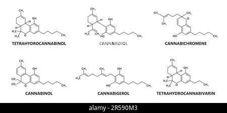 Canabidiol cannabinoid molecule. Weed psychoactive compound molecule ...