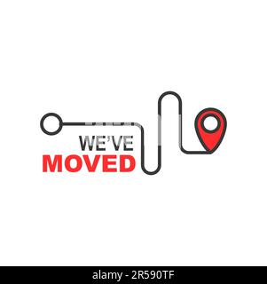 We have moved sign or label. Local business, shop or store relocation ...