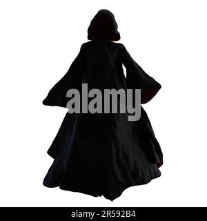 Scary floating cloak isolated on white, 3d render Stock Photo - Alamy