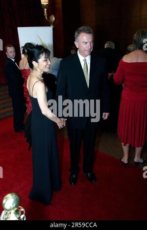 Sam Neill and his wife, Noriko Watanabe, at the Hollywood Nights ...