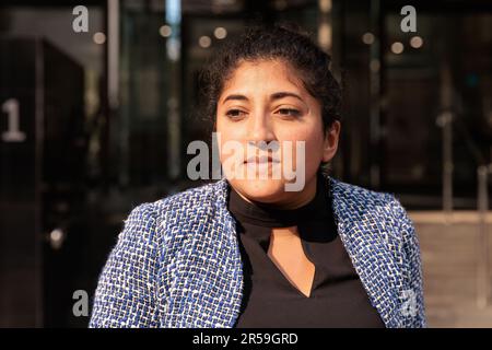 Zarah Burgess, lawyer for Kristen Morrissey talks to the media outside ...