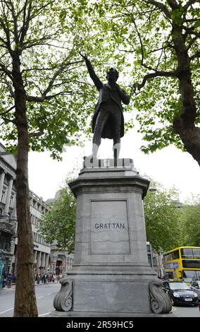 STATUE OF HENRY GRATTAN AT DUBLIN, IRELAND, 1876 Stock Photo - Alamy