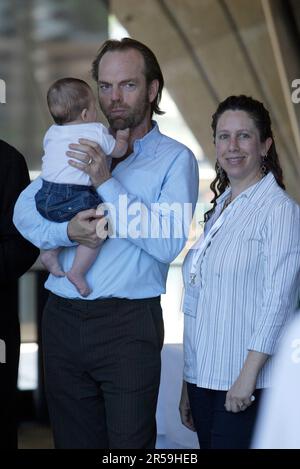 Hugo Weaving and Eden Morris, six month old son of Voiceless General ...