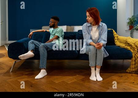 Frustrated diverse family couple have difficult relations from ...