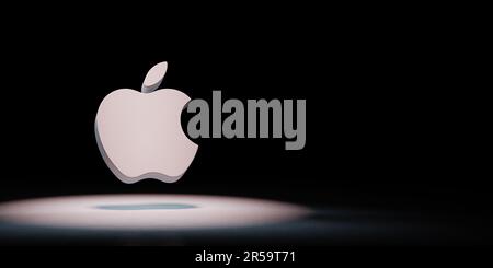 Apple Inc. Company Logo on Black Background with Copy Space Stock Photo ...
