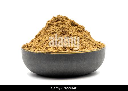 Allspice spice powder isolated on white background. Powdered dried ...