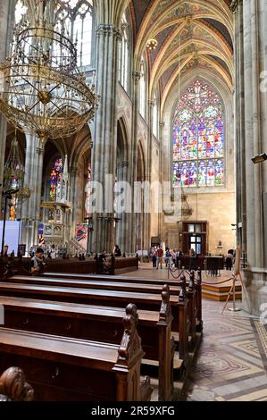votivkirche votive church stained glass windows vienna austria Stock ...