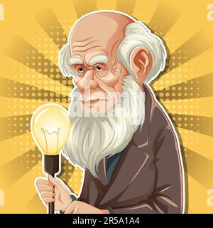 Charles Darwin cartoon character illustration Stock Vector Image & Art ...