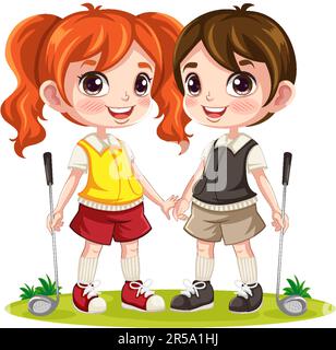 Isolated professional golfer cartoon character isolated illustration ...