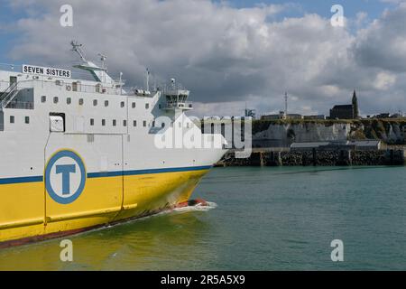 Dieppe, Normandy, France - September 21 2022: The DFDS passenger ferry from Newhaven arriving at ...