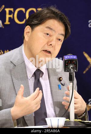 Tokyo, Japan. 2nd June, 2023. Japan's Foreign Minister Hayashi ...