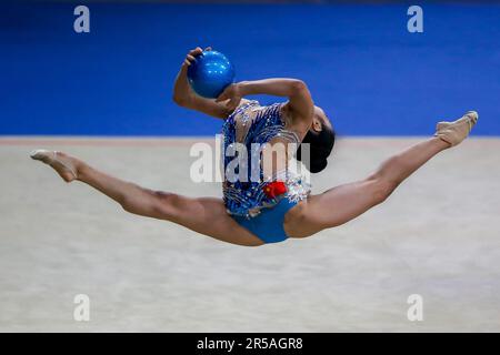 Manila. 2nd June, 2023. Zhao Yating of China competes in the ball event ...