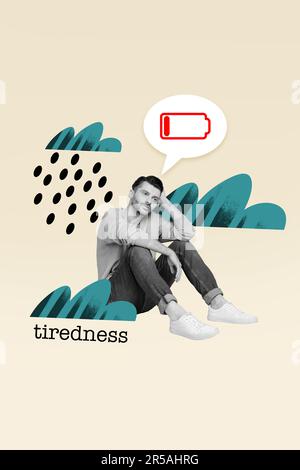 Image sketch collage of sad disappointed man hands cover face cry ...