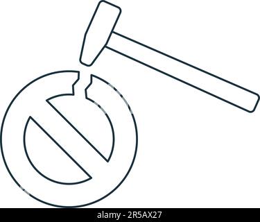 breaking limits line icon, outline symbol, vector illustration, concept ...