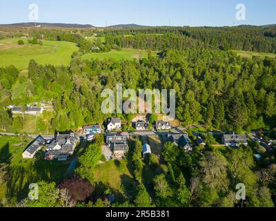 Aerial view of Tomich a Victorian model conservation village situated ...