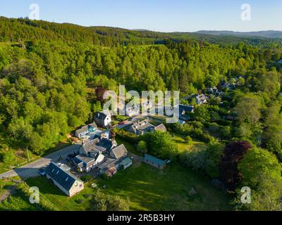 Aerial view of Tomich a Victorian model conservation village situated ...