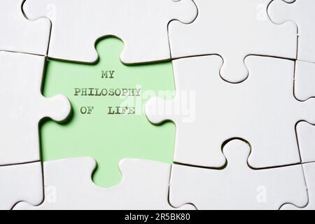 Philosophy text written with a typewriter in a white puzzle Stock Photo ...