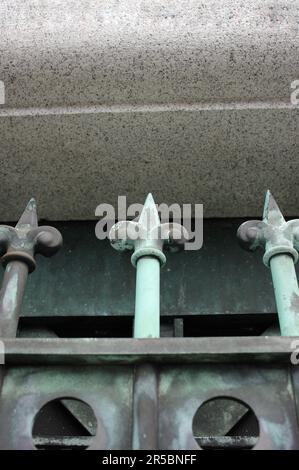 Beautiful decorative bars protecting a traditional medieval metal gate ...