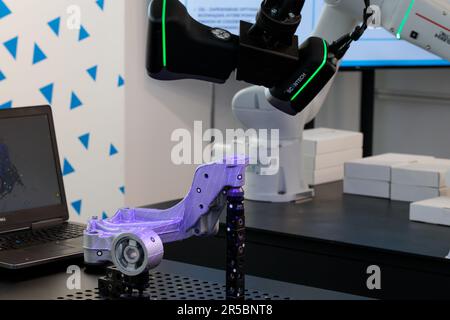 Automotive industry's robot with 3D sensor scanner Stock Photo - Alamy
