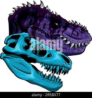 cartoon t-rex who was very angry, staring and grinning vector Stock ...