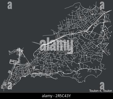 Street roads map of the TOULON-1 CANTON, TOULON Stock Vector Image ...