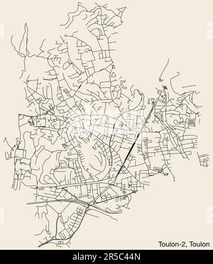 Street roads map of the TOULON-1 CANTON, TOULON Stock Vector Image ...