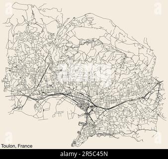 Street roads map of TOULON, FRANCE Stock Vector Image & Art - Alamy