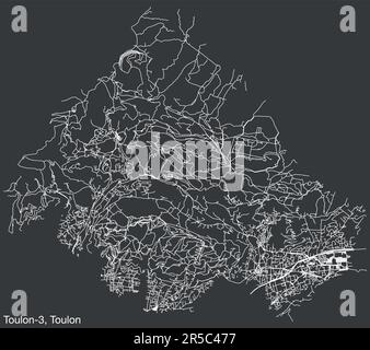 Street roads map of the TOULON-1 CANTON, TOULON Stock Vector Image ...