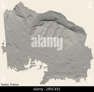 Topographic relief map of TOULON, FRANCE Stock Vector Image & Art - Alamy