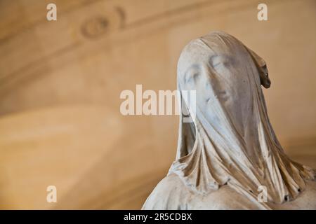 Lady with a veil: classical example of funeral art Stock Photo - Alamy