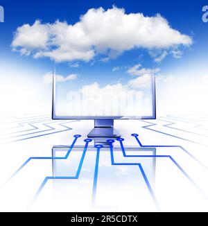 high resolution 3D rendering of a cloud computing concept Stock Photo ...
