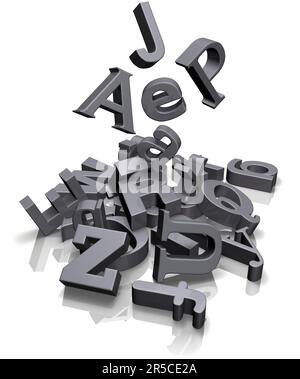 Letters fall down Stock Photo - Alamy