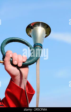 Hunting Horn, Hunting Horn Blower, Wind Instrument Stock Photo - Alamy