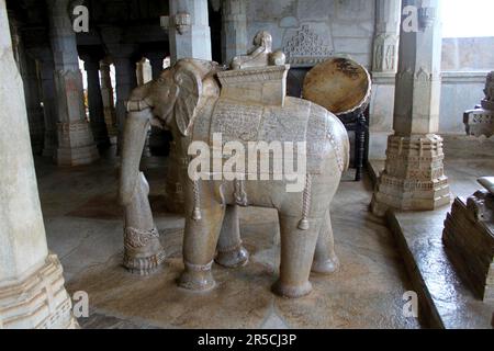 Statue of the white elephant Airavata, Adinatha Temple, Jain Temple ...