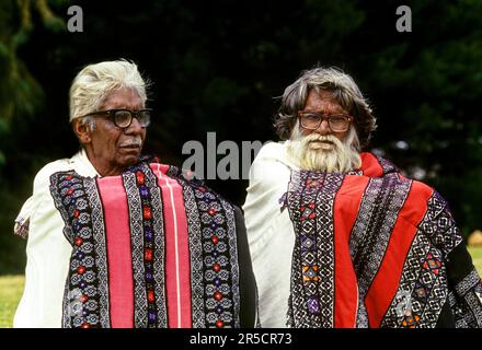 Toda Tribe old man coverd with embroidery dress Consisting of a single ...