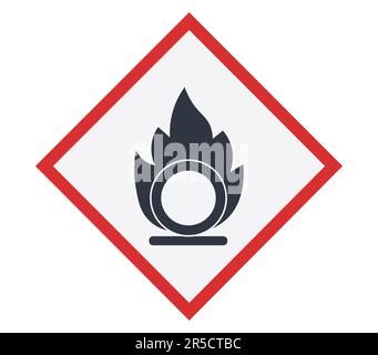 set of globally harmonized system hazard pictograms on white background ...