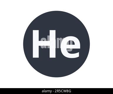 Helium periodic table element chemical symbol. Vector helium atom gas ...