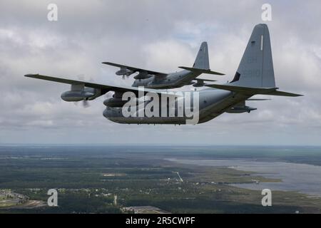 Two KC-130J Hercules assigned to Marine Aerial Refueler Transport ...