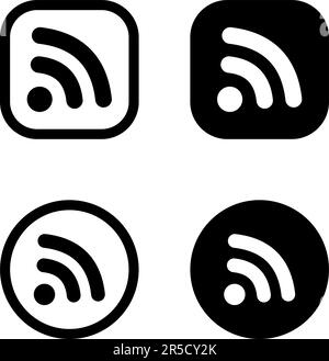 Rss symbol yellow circle icon on a white background. Vector ...