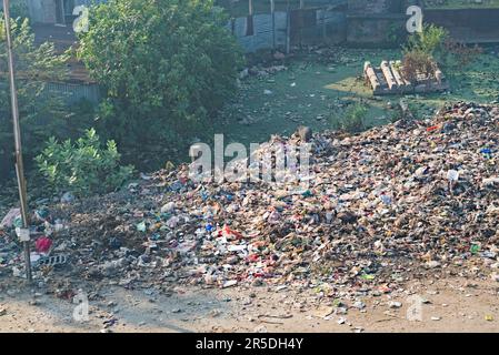 20..11.2022. West Bengal, India. waste disposal dumping ground place in ...