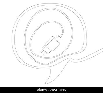 Continuous one line drawing of battery charging vector illustration ...