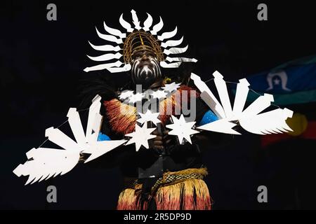 Thursday Island, Australia. 02nd June, 2023. A cake is cut after a ...