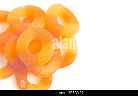 Healthy Sugar Free Peach Ring Candies on a White Background Stock Photo ...