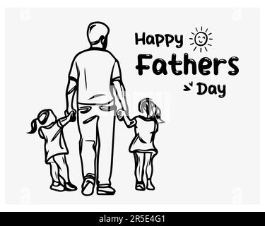 Fathers Day Line art vector illustration Stock Photo - Alamy
